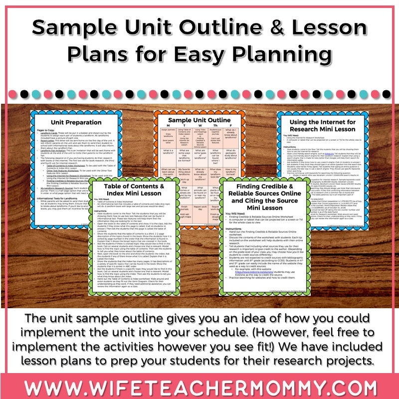 Lower and Upper Grades Landforms Research Unit print Version - Etsy