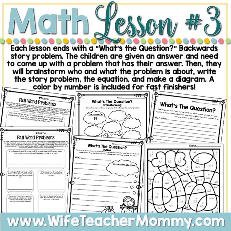 September Homeschool Lessons for 3rd and 4th Grades Math - Etsy