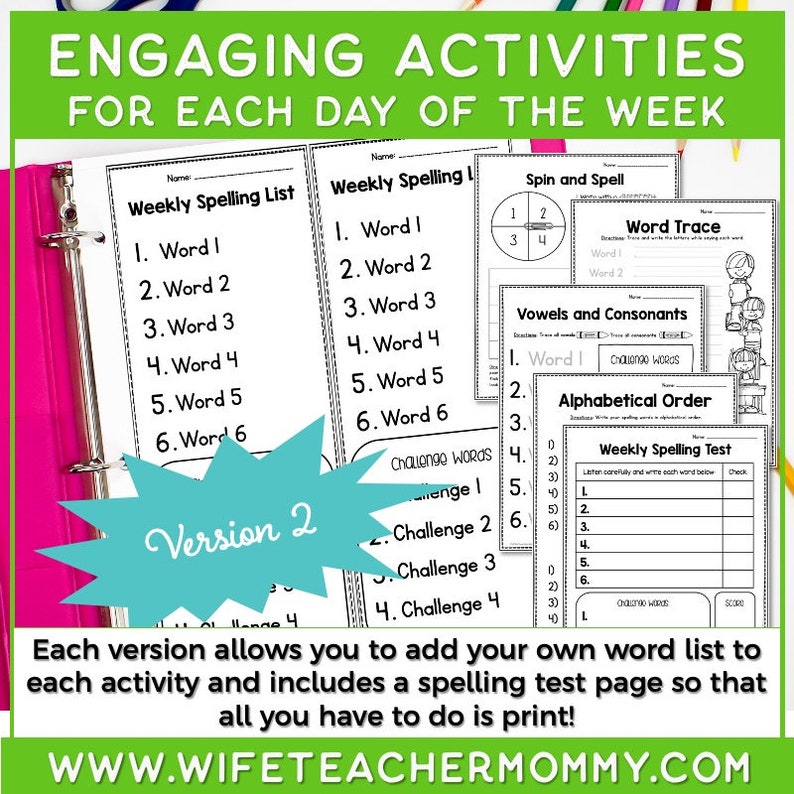 Spelling Games and Activities for Any Word List - Etsy