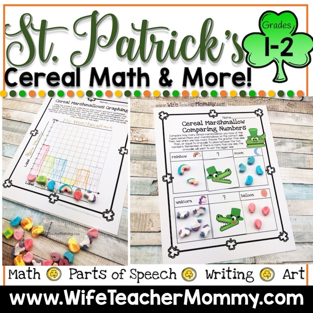 St. Patrick's Day Cereal Marshmallow Math & More for 1st and 2nd Grade ...