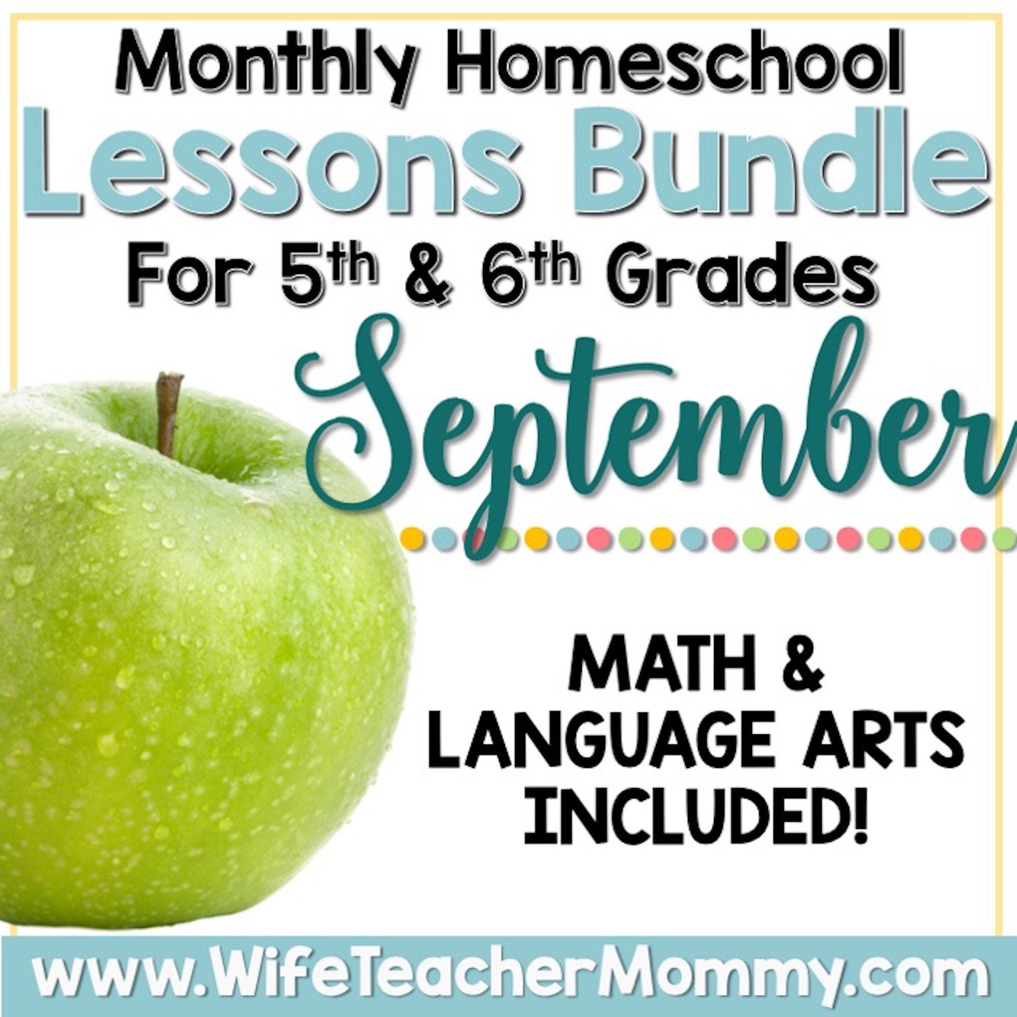 September Homeschool Lessons for 5th and 6th Grade Math & | Etsy