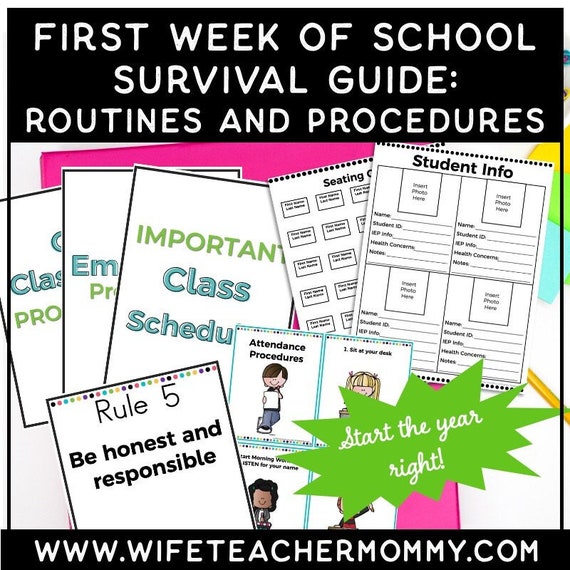First Week of School Survival Guide: Classroom Rules and - Etsy