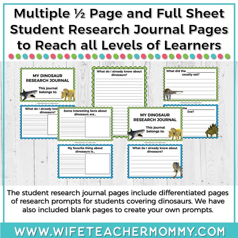 Lower and Upper Grades Dinosaur Research Unit print Version - Etsy