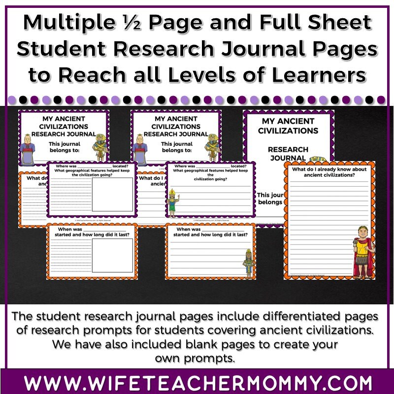 Lower and Upper Grades Ancient Civilizations Research Unit - Etsy