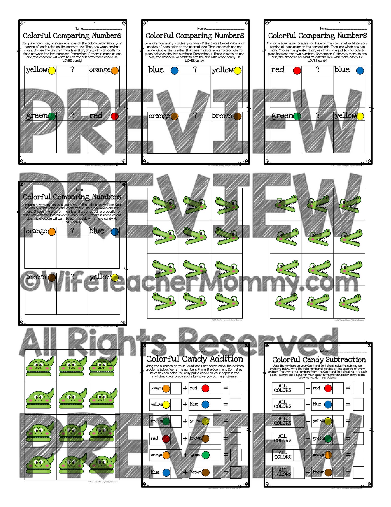 Colorful Candy Math & More Activities for 1st and 2nd Grades - Etsy