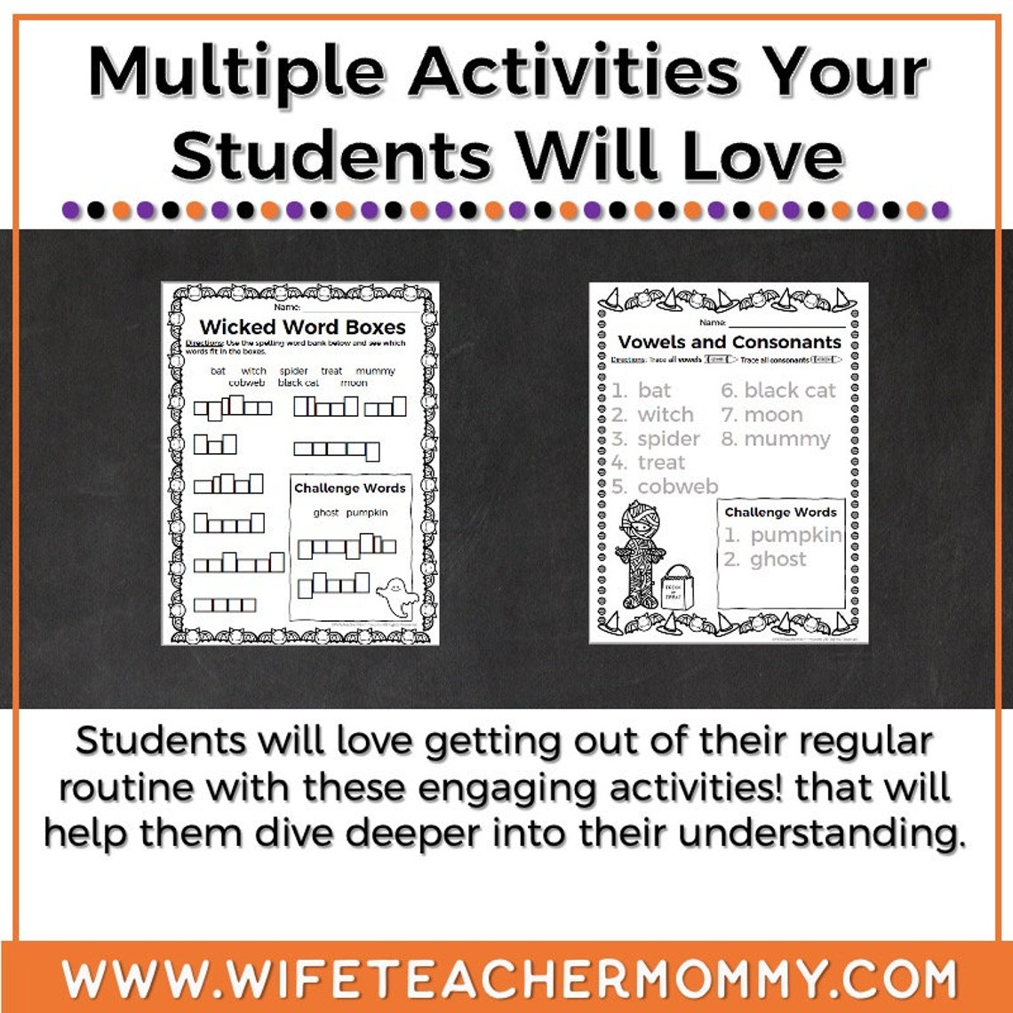1st-3rd Grade Halloween Spelling Activities - Etsy