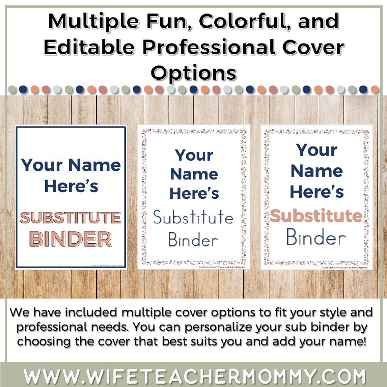 Editable Boho Rainbow Substitute Binder print Version - Etsy