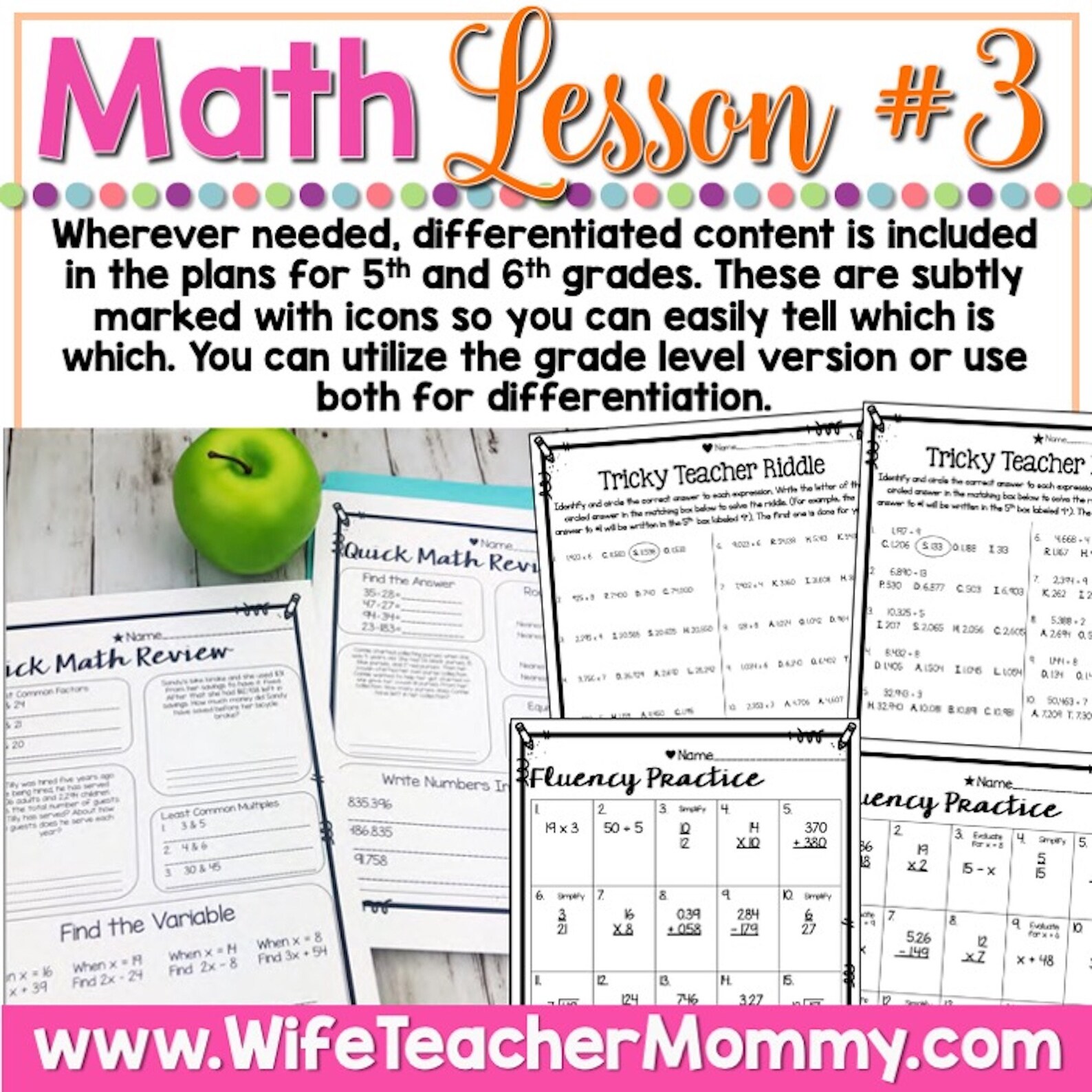 August Homeschool Lessons for 5th and 6th Grades Math - Etsy