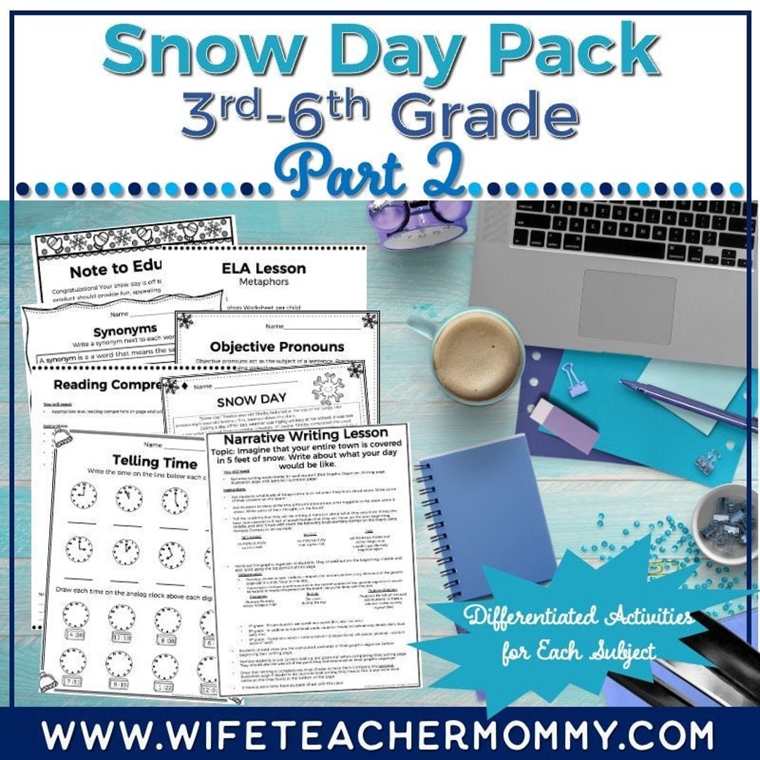 Snow Day Packets for Upper Grades Part 2 (print Version) - Etsy