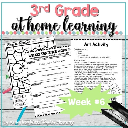 3rd Grade at Home Learning Activities Week 6 - Etsy