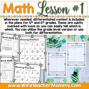 March Homeschool Lessons for 5th and 6th Grade Math & Language Arts ...