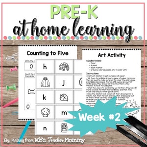 Pre-k at Home Learning Activities Bundle - Etsy