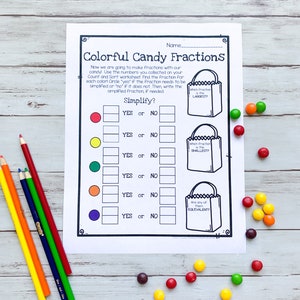 Colorful Candy Math & More Activities for 3rd, 4th, and 5th Grades - Etsy