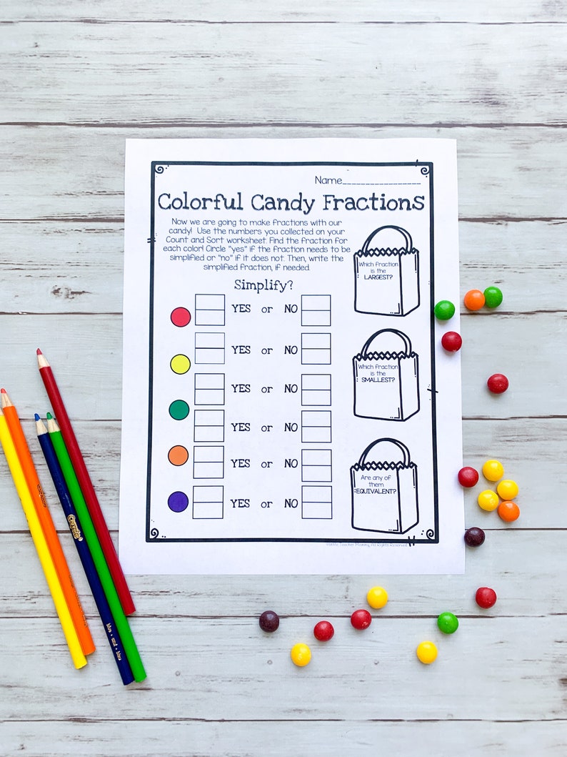 Colorful Candy Math & More Activities for 3rd 4th and 5th - Etsy