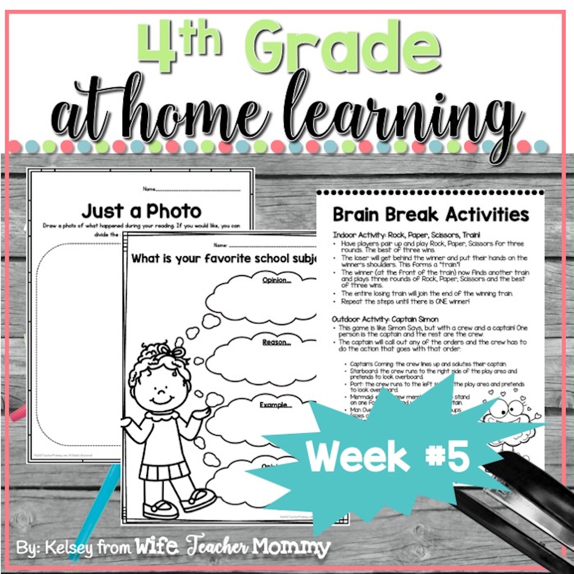 4th Grade at Home Learning Activities Bundle - Etsy