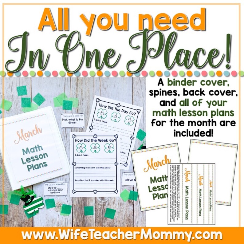 March Homeschool Lessons for 5th and 6th Grades Math - Etsy