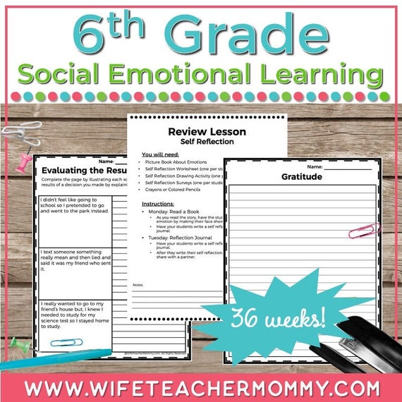 36 Weeks of Social Emotional Learning for 6th Grade PRINTABLE - Etsy