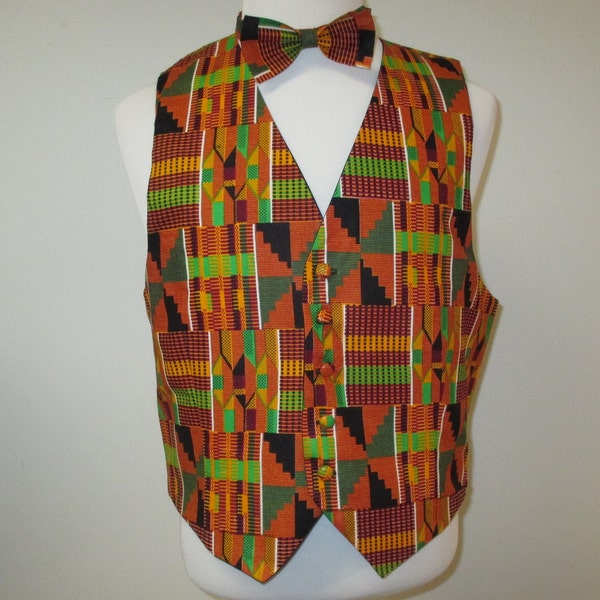African Print Vest - Etsy