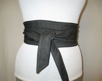 Blue Jeans & Dark Brown. Dual-color Obi-belt for Women. Waist Belt ...
