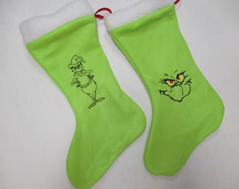 Grinch Christmas Stocking - Etsy