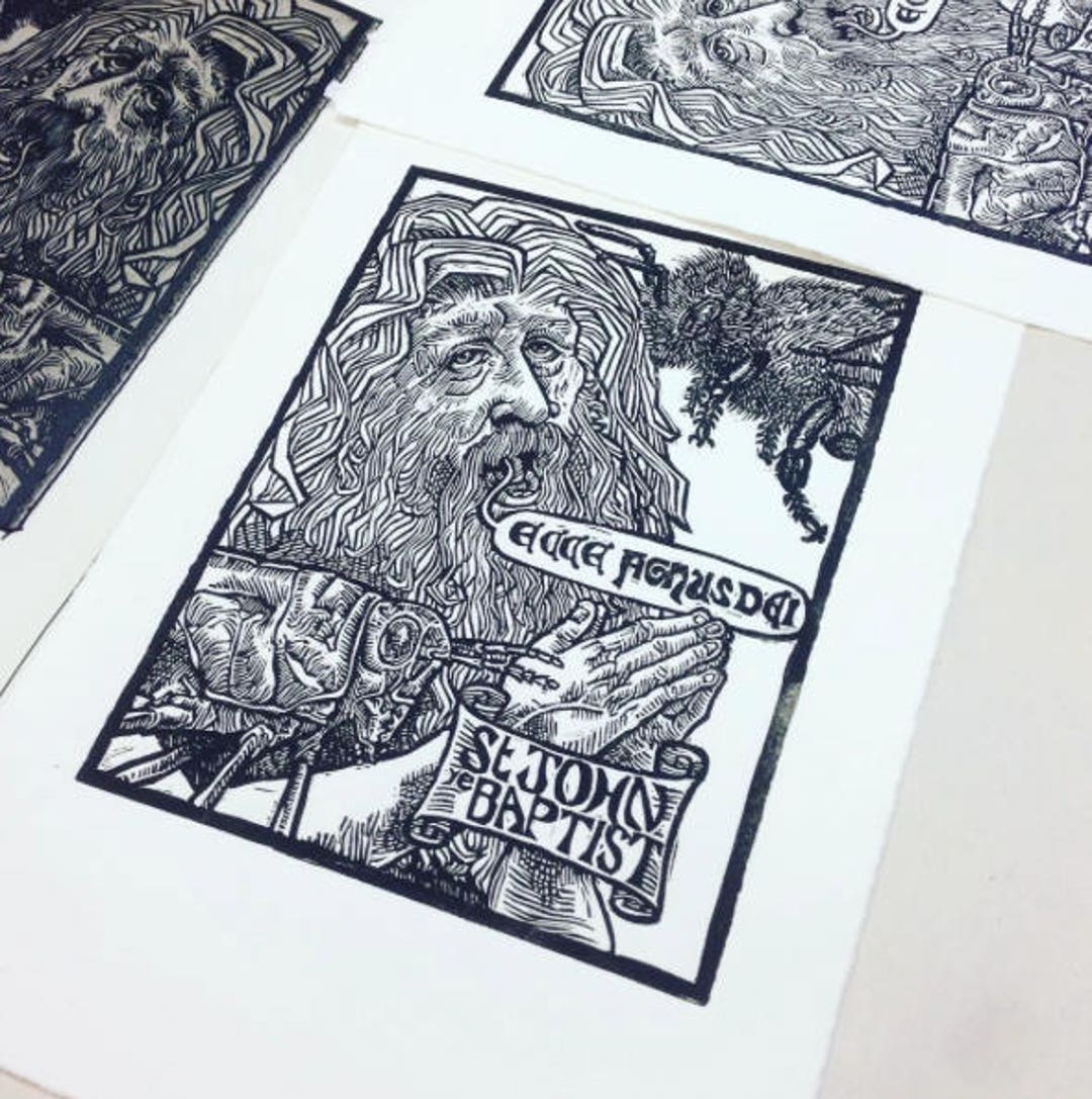 St John the Baptist: Linocut Original Hand-pulled Relief Art - Etsy