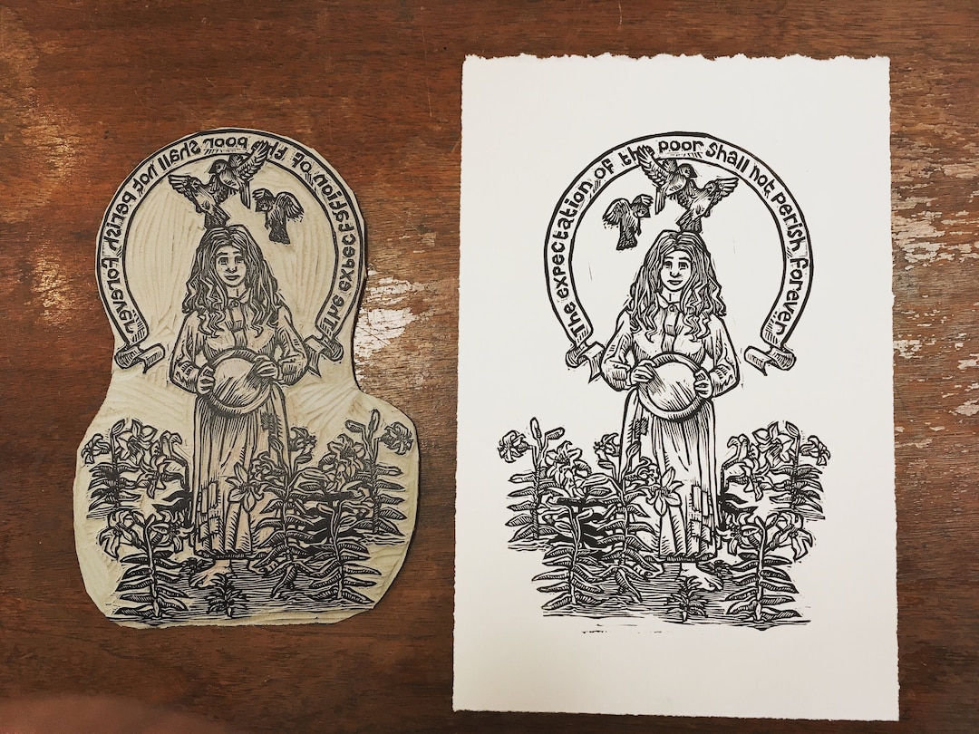 Poverty Psalms Linocut Printmaking Blockprint - Etsy