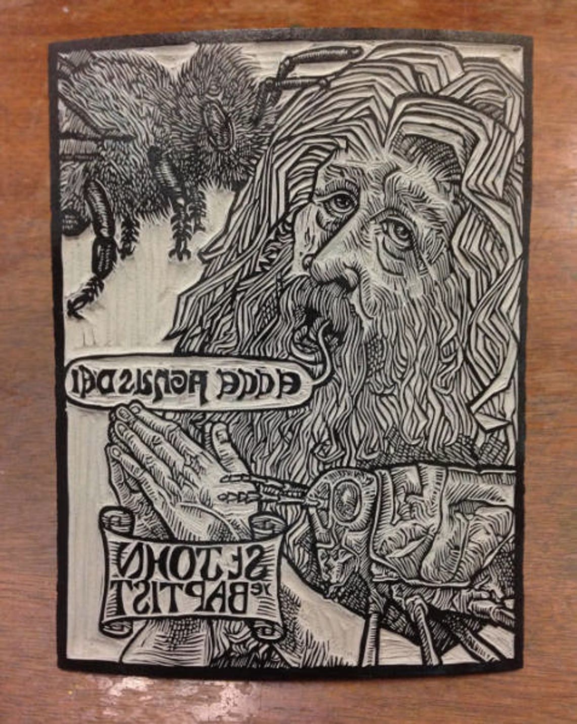 St John the Baptist: Linocut Original Hand-pulled Relief Art - Etsy