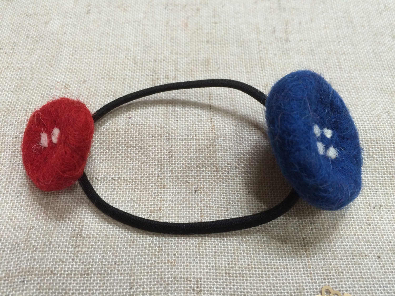 Felted Button Hair Ties/ Ponytail Holders - Etsy