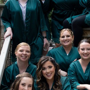 HUNTER GREEN Lace Bridal Robes / Forest Green Robe / Bridesmaid Robe ...