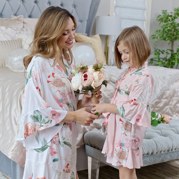 Floral Satin Robe - Etsy