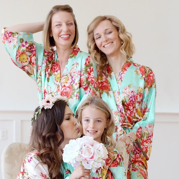 Floral Satin Robe - Etsy