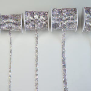 Iridescent AB Multi Color Rainbow Crystal Rhinestone Diamond Bling Trim ...