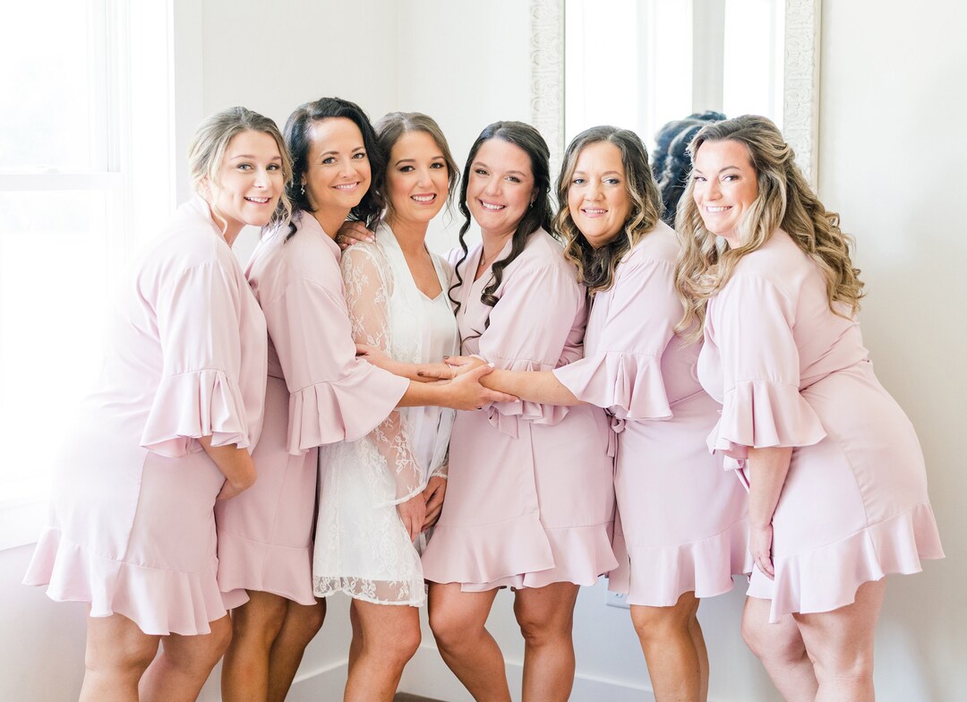 DUSTY ROSE Ruffle Bridesmaid Robes / Bridal Robe / Bridesmaid Gift ...