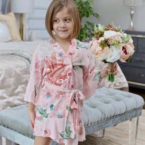 Ruffle Floral Flower Girl Robe / Flower Girl Gift / Bridesmaid Gift ...