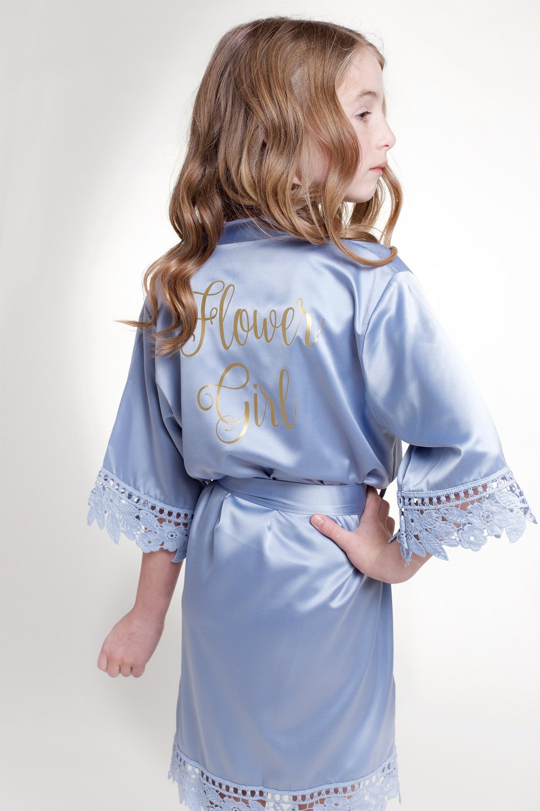 PERSONALIZED Flower Girl Robe - Flower Girl Gift - Lace Girl Robe ...