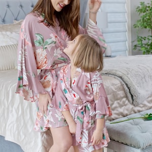 Ruffle Floral Flower Girl Robe / Flower Girl Gift / Bridesmaid Gift ...