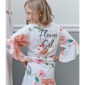 Ruffle Floral Flower Girl Robe / Flower Girl Gift / Bridesmaid Gift ...