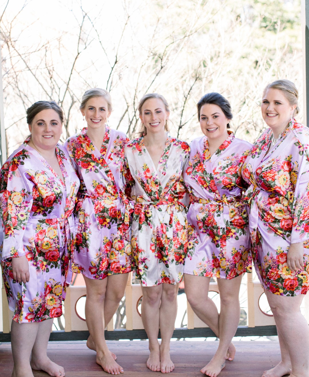 Clearance - PLUS SIZE! Bridesmaid Robes / Bridesmaid Gift / Floral Robe ...