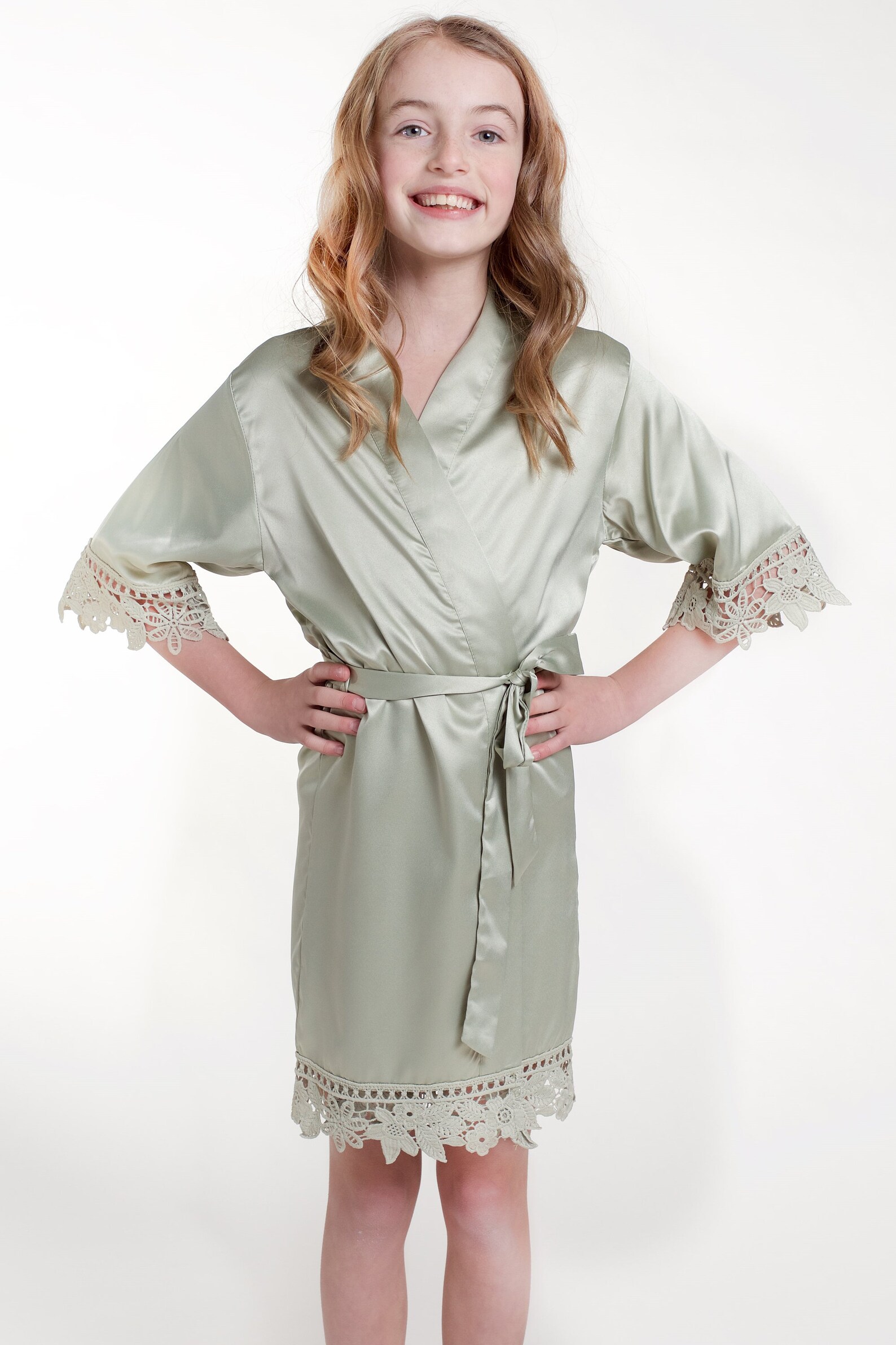 SAGE GREEN Lace Bridal Robes / Bridesmaid Robe Gift / Bridal Party ...