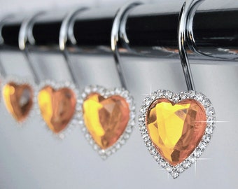 Shower Curtain Hooks Rings Luxurious AB Multi Color Rainbow Iridescent ...