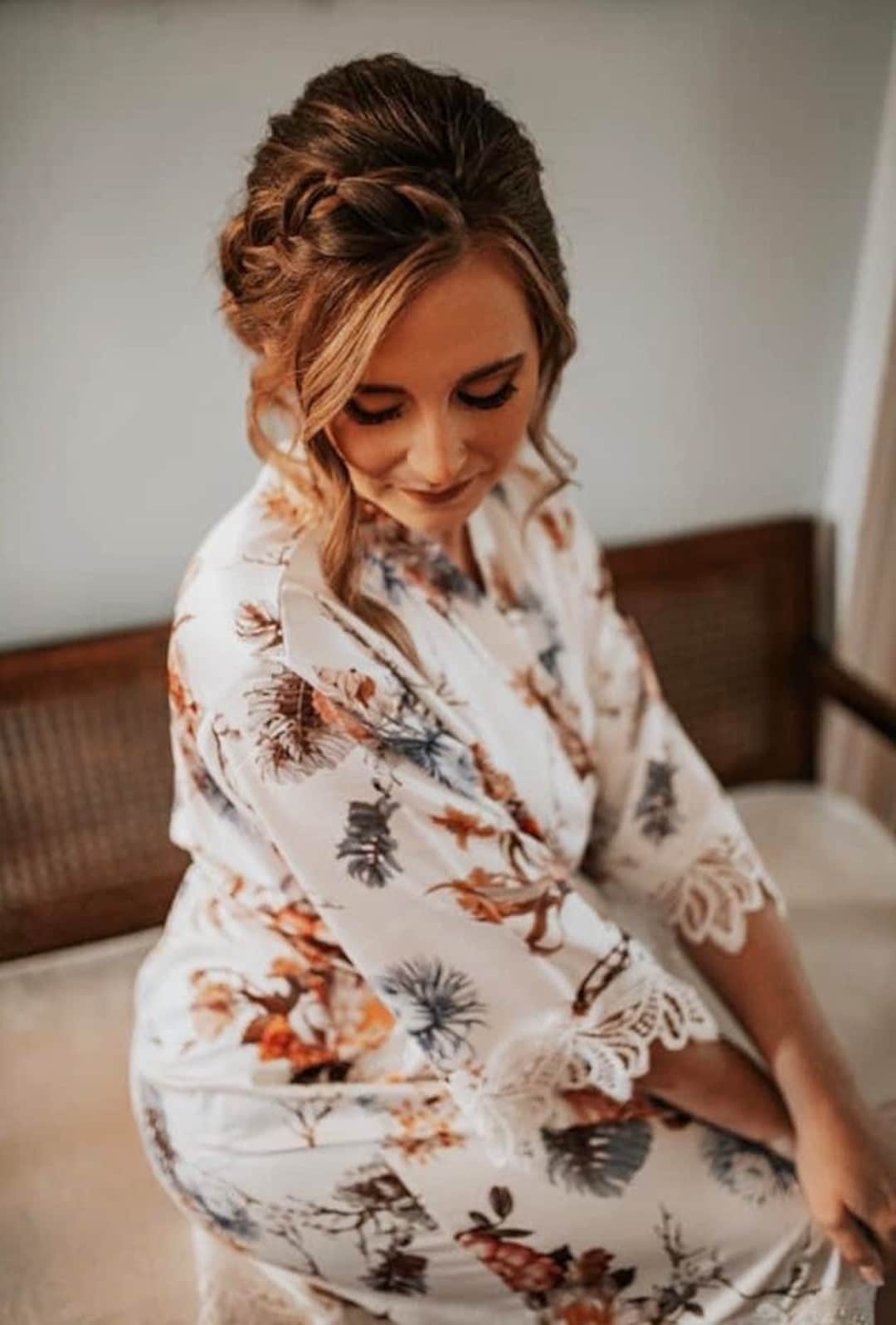 CLEARANCE - Rustic Wedding Robe / Rustic Bridesmaid Robe / Satin Robes ...