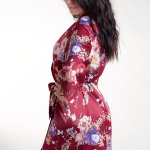 BURGUNDY RED Lace Bridal Robe / Bridesmaid Robes / Wedding Favor ...