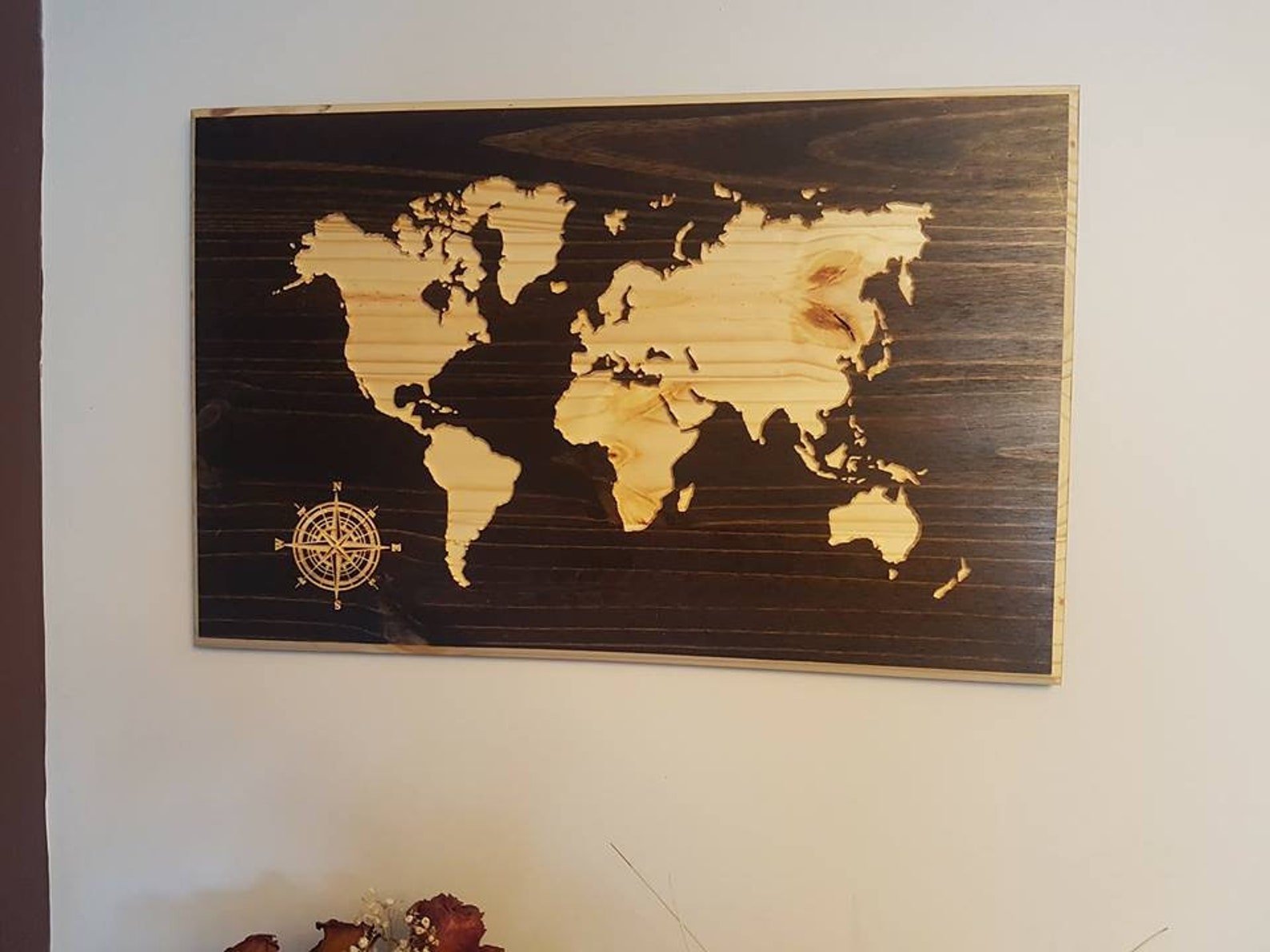 Carved Wooden Map Art Extra Large Map Home Decor Luxury - Etsy