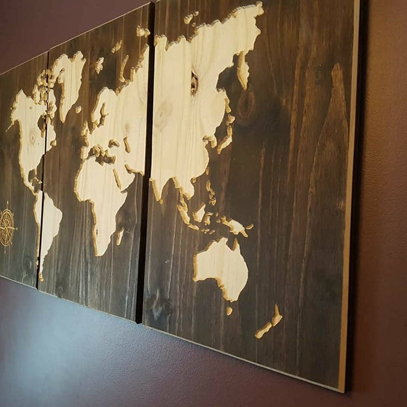 Carved Wooden Map, Panel Art, Extra Large Map, Home Decor, Luxury Home ...