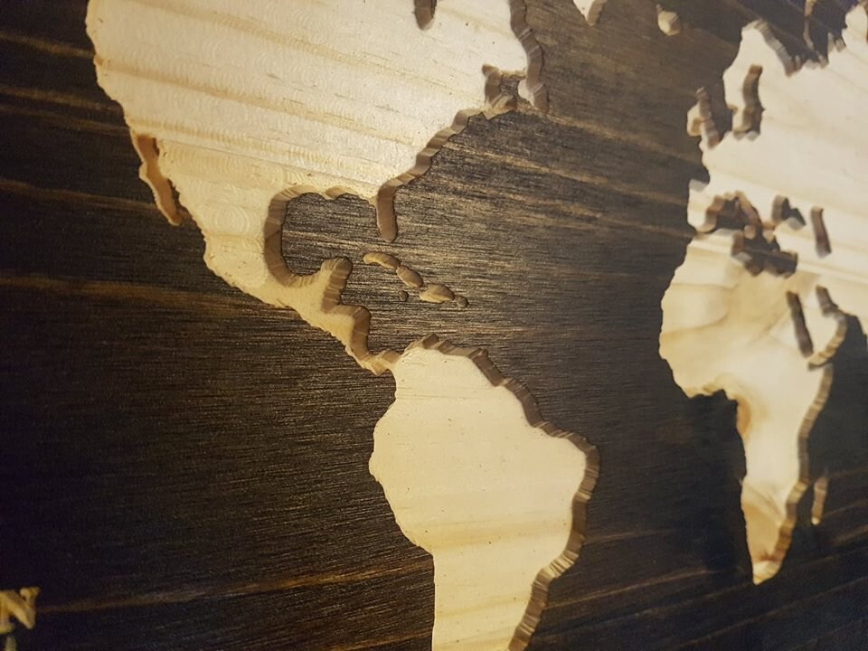 Carved Wooden Map Art Extra Large Map Home Decor Luxury - Etsy Canada