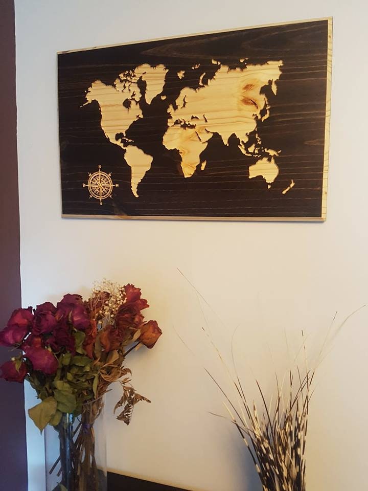 Carved Wooden Map, Art, Extra Large Map, Home Decor, Luxury Home Wall ...