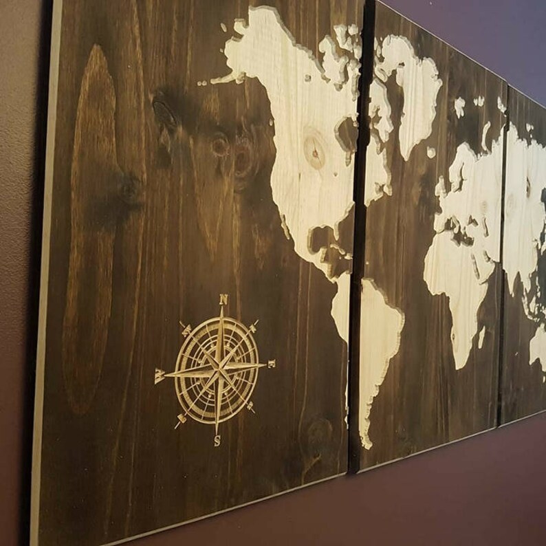Carved Wooden Map, Panel Art, Extra Large Map, Home Decor, Luxury Home ...