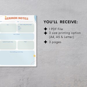 Printable Sermon Notes, Church Notes, Sermon Summary Notes, Christian ...