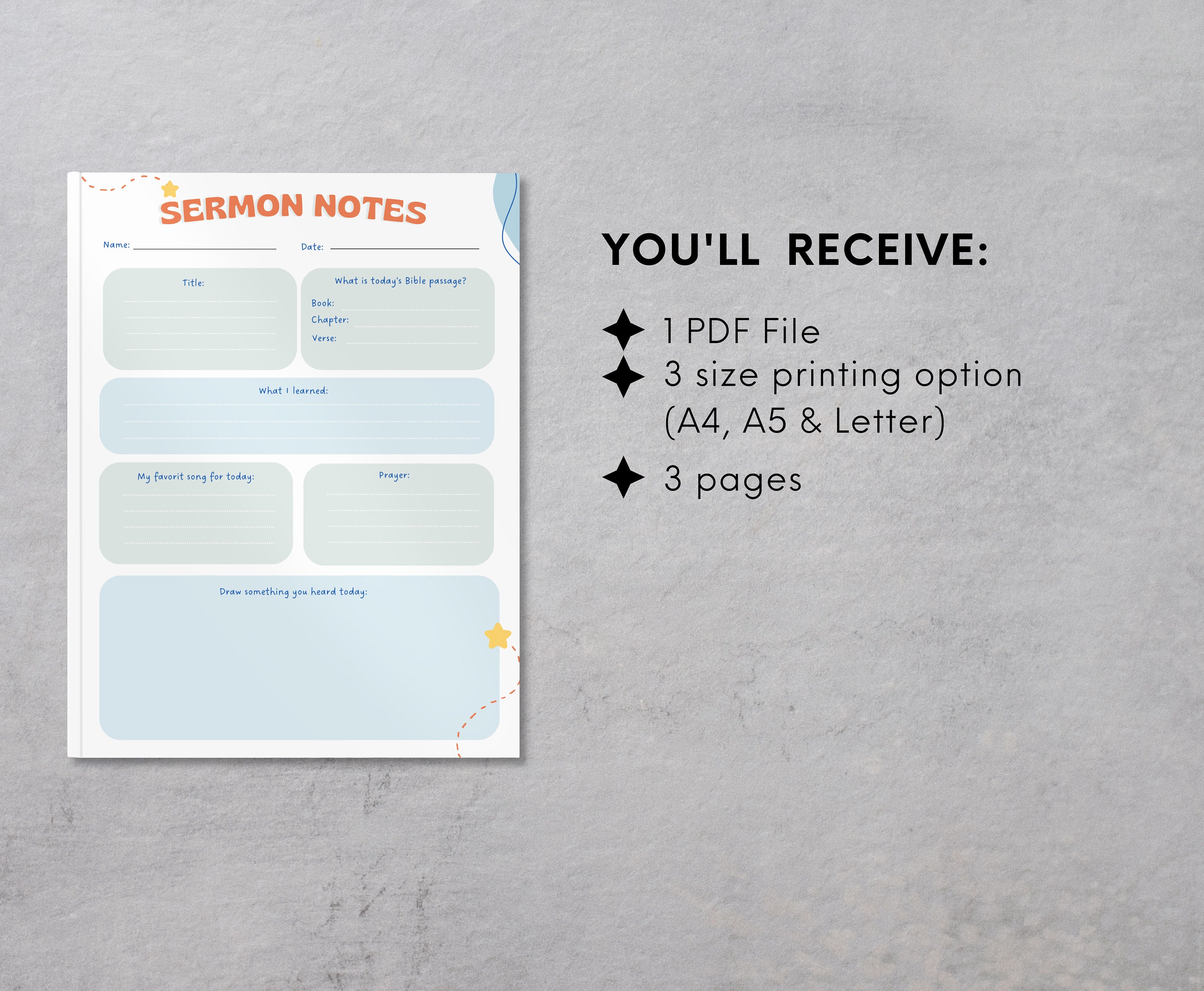 Printable Sermon Notes, Church Notes, Sermon Summary Notes, Christian ...