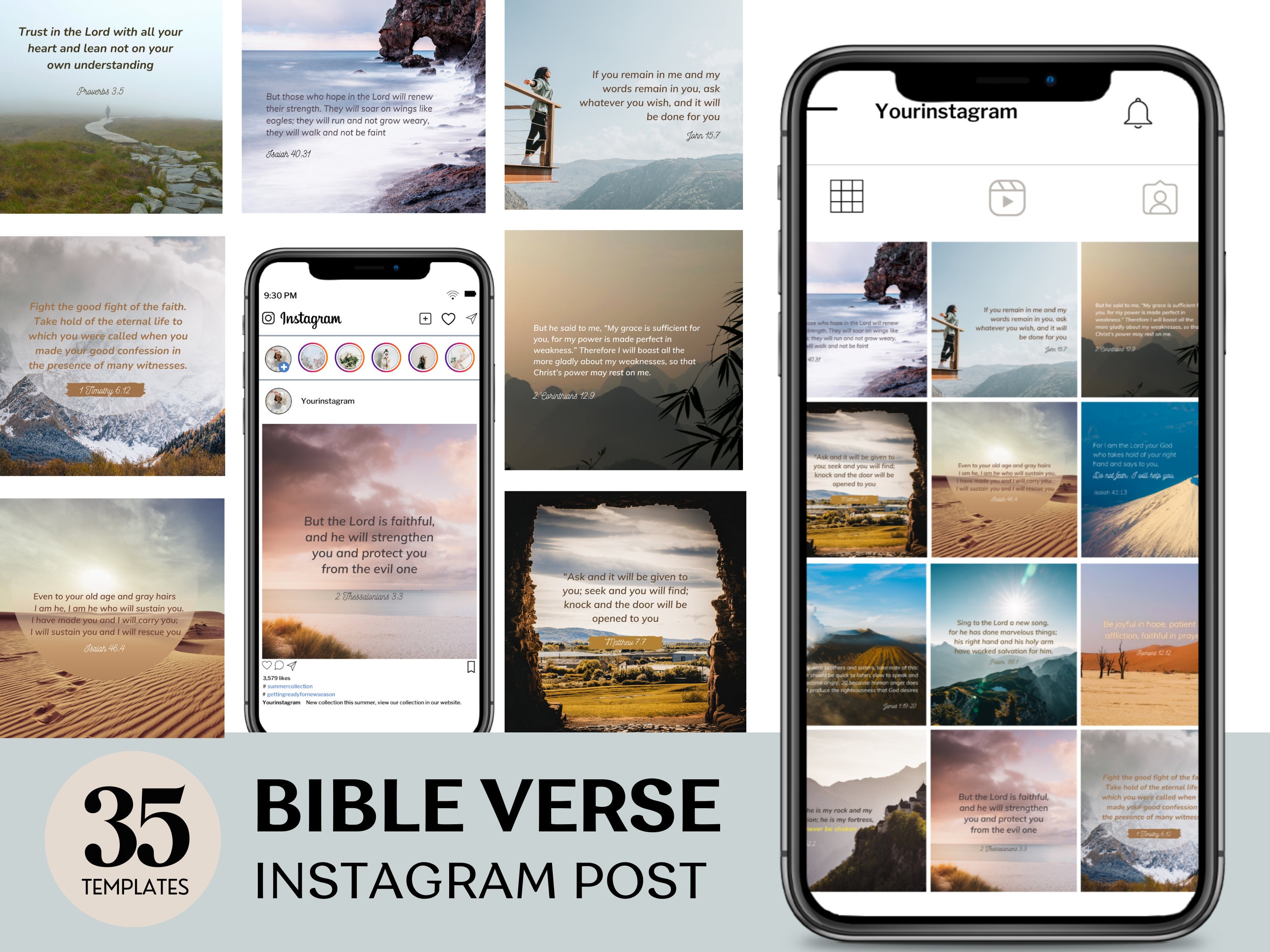 Instagram Template for Christian Social Media Post for Canva Editable ...